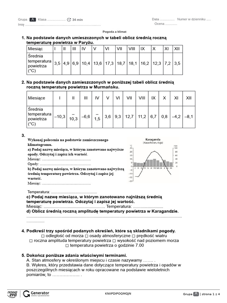 Pogoda A Klimat Test - SPE | PDF