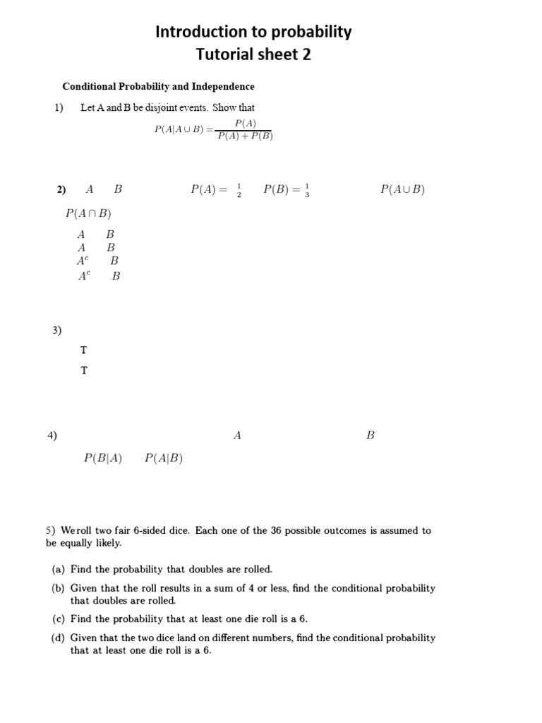 Tutorial Sheet 2-1 | PDF