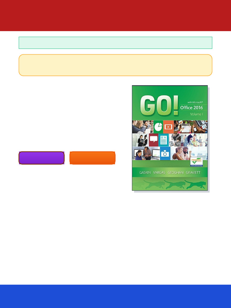 Etextbook 978-0134320779 GO! With Office 2016 Volume 1 (GO! For Office ...