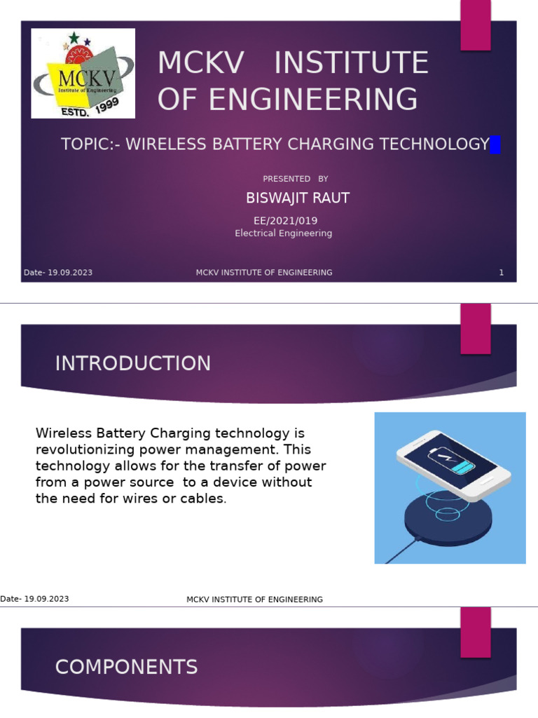 Wireless Battery Charging Technology | PDF | Wireless | Radio