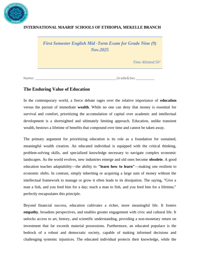 Final Draft, Mid | PDF | Knowledge
