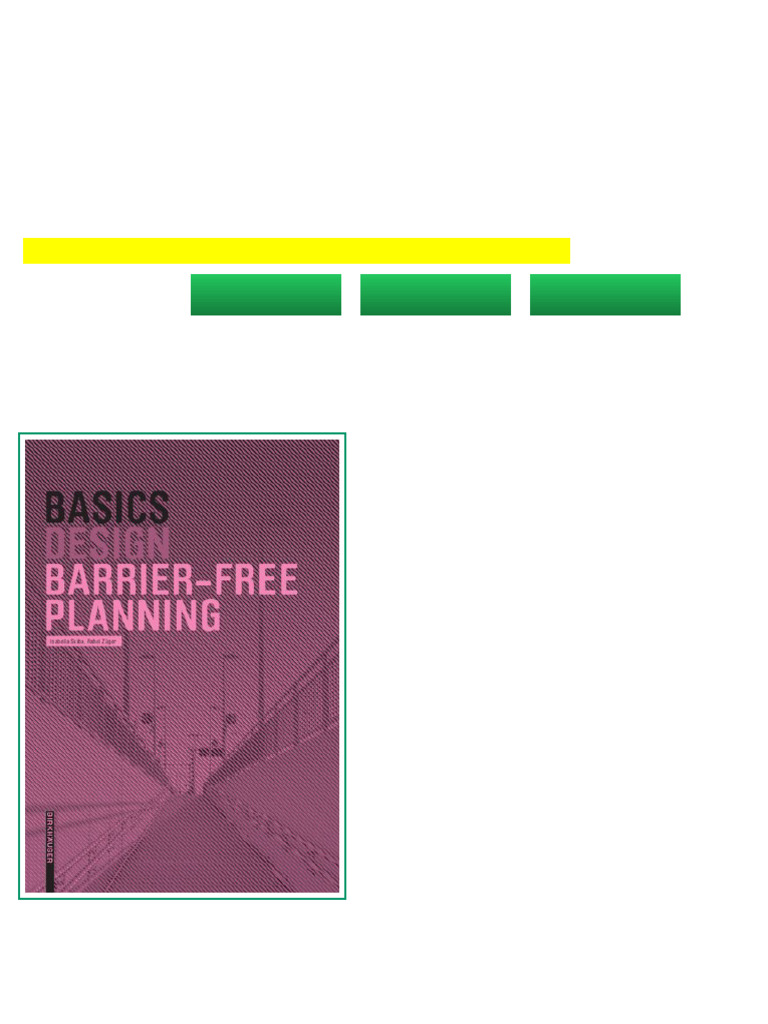 (Ebook) BASICS Design: Barrier-Free Planning by Isabella Skiba, Rahel ...