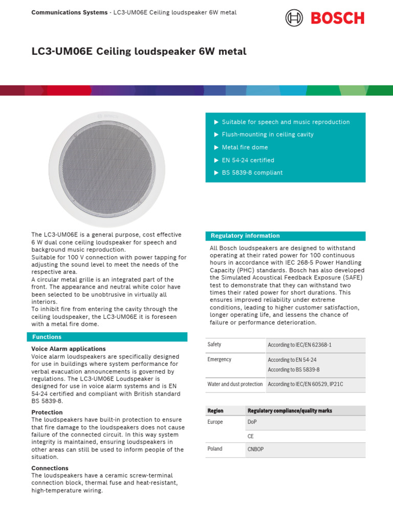 LC3 UM06E Data Sheet enUS 95012305419 | PDF | Loudspeaker | Hertz