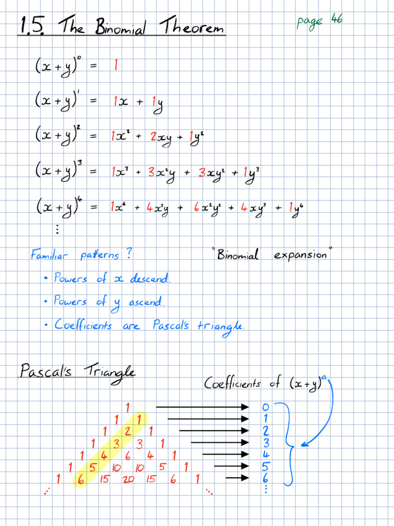 Binomial Theorem and Pascal's Triangle | PDF | Mathematics Of Computing ...