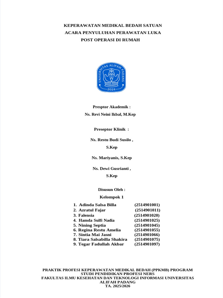 Panduan Perawatan Luka Pasca Operasi | PDF