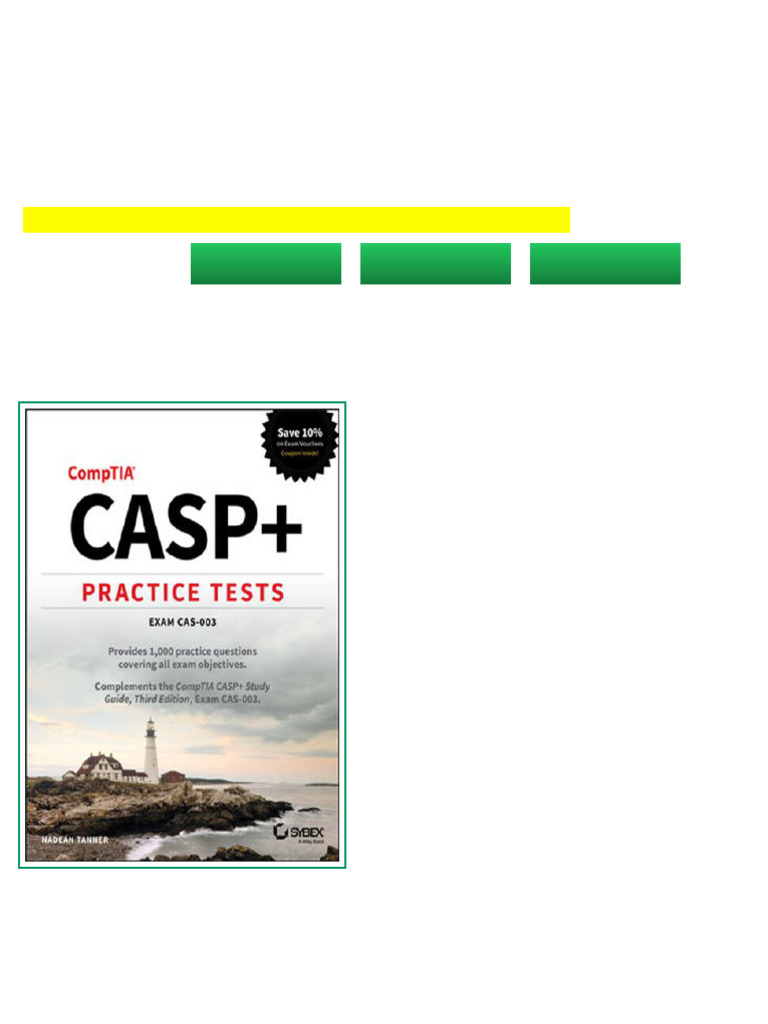 (Ebook) CASP+ Practice Tests by Nadean H. Tanner ISBN 9781119683728 ...