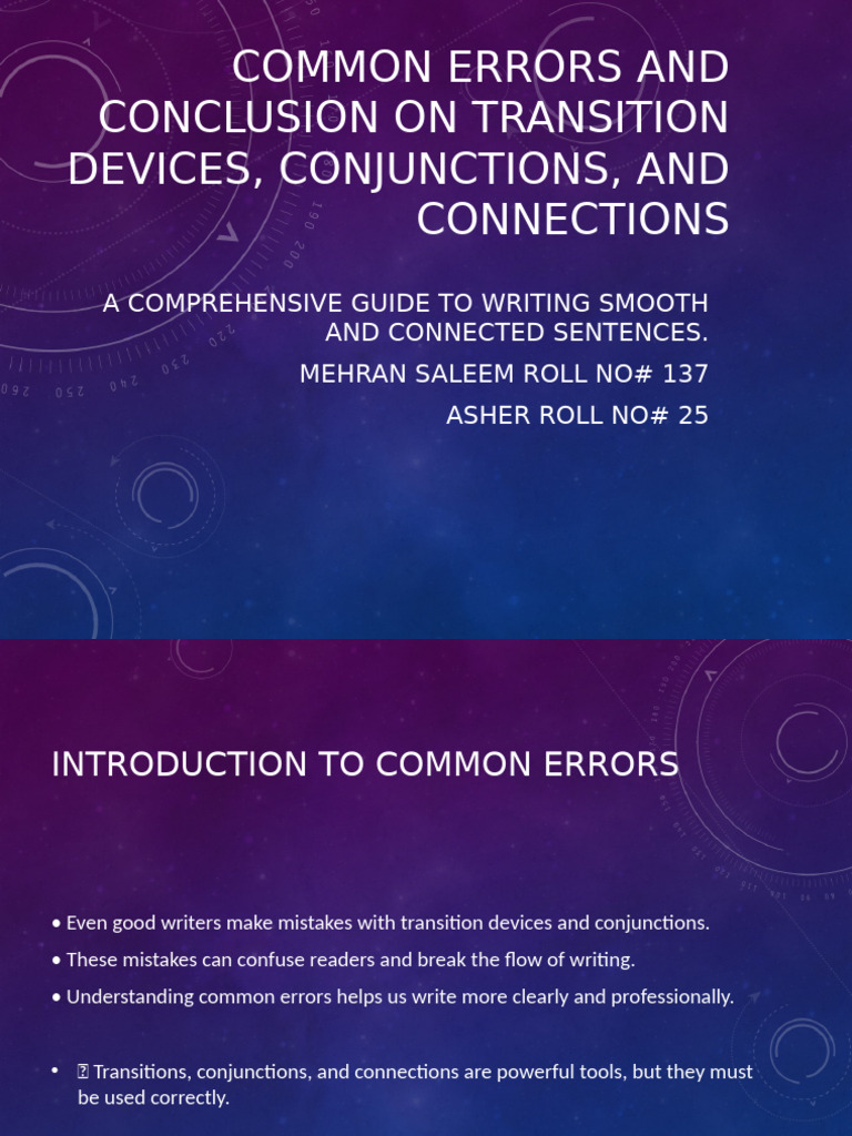 Common Errors and Conclusion Presentation | PDF