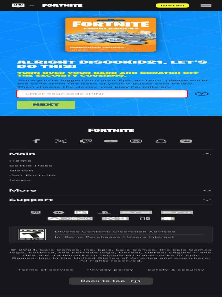 Fortnite V-Bucks Redeem V-Bucks Gift Card - Fortnite | PDF