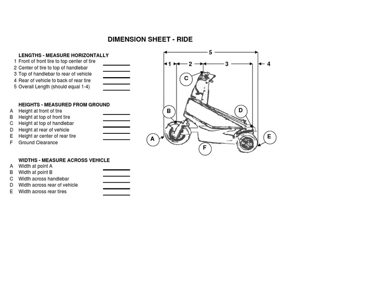 Ride Dimension Sheet | PDF