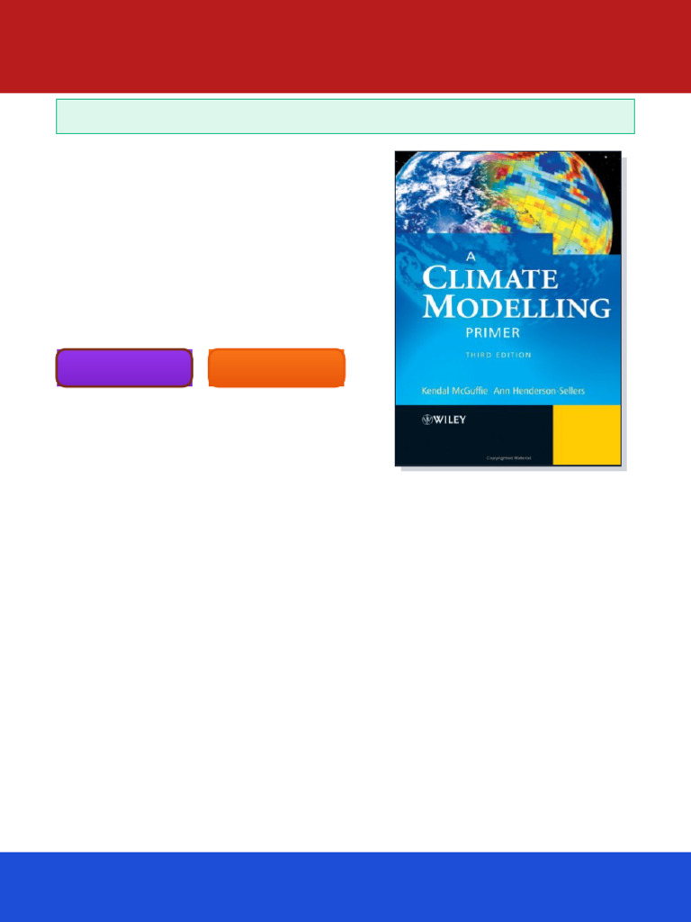 A Climate Modelling Primer Third Edition Kendal Mcguffie Available in ...
