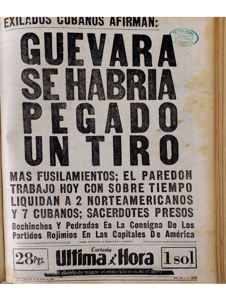 Diario Ultima Hora mayo 1961. Lima | PDF