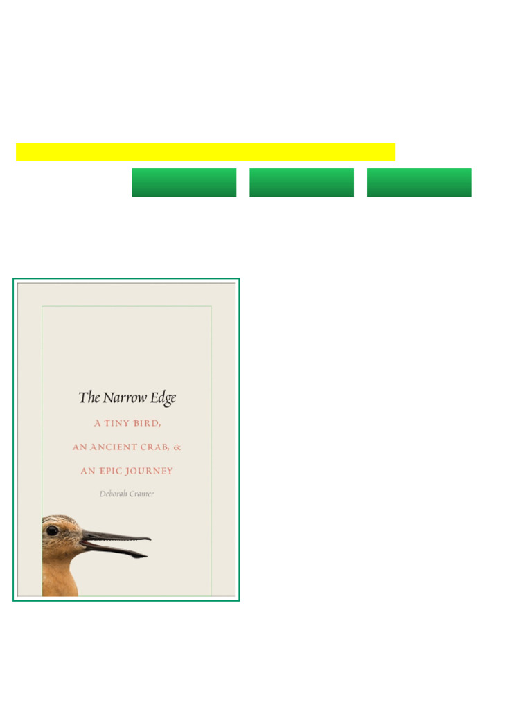 The Narrow Edge A Tiny Bird An Ancient Crab and An Epic Journey 1st ...