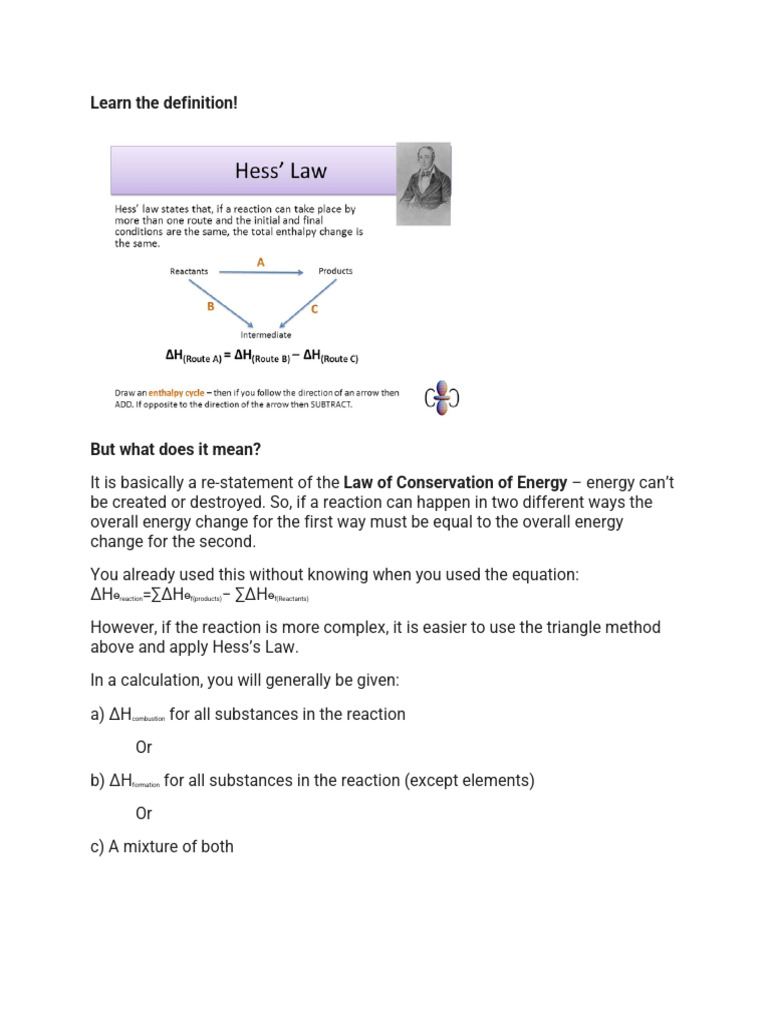 Basics - Hess Cycle | PDF