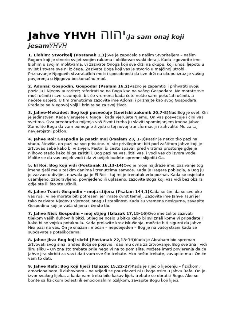 Jahve YHVH | PDF