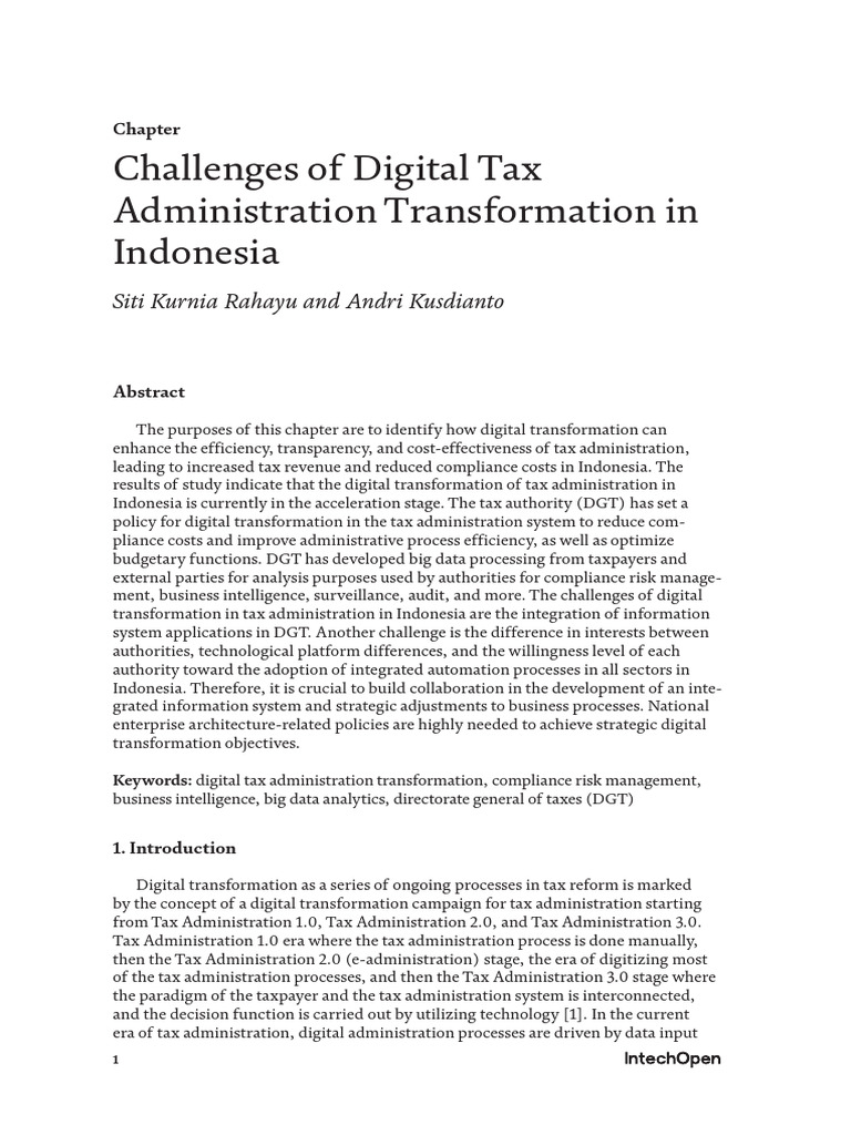 Digital Tax Transformation Challenges in Indonesia | PDF | Taxes ...