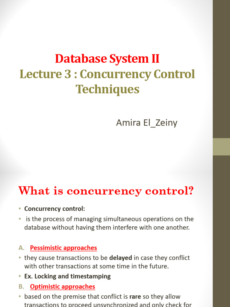 Db Lec4 Concurrency | PDF | Synchronization | Concurrency (Computer Science)