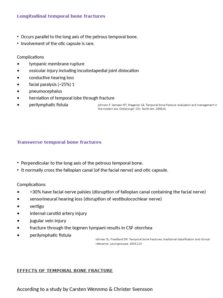 Longitudinal, Transverse Temporal Bone Fractures | PDF
