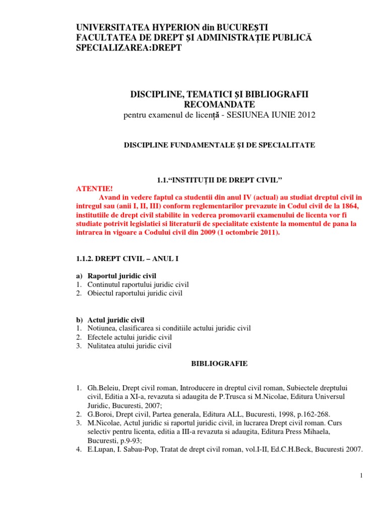Tematica Drept Civil | PDF