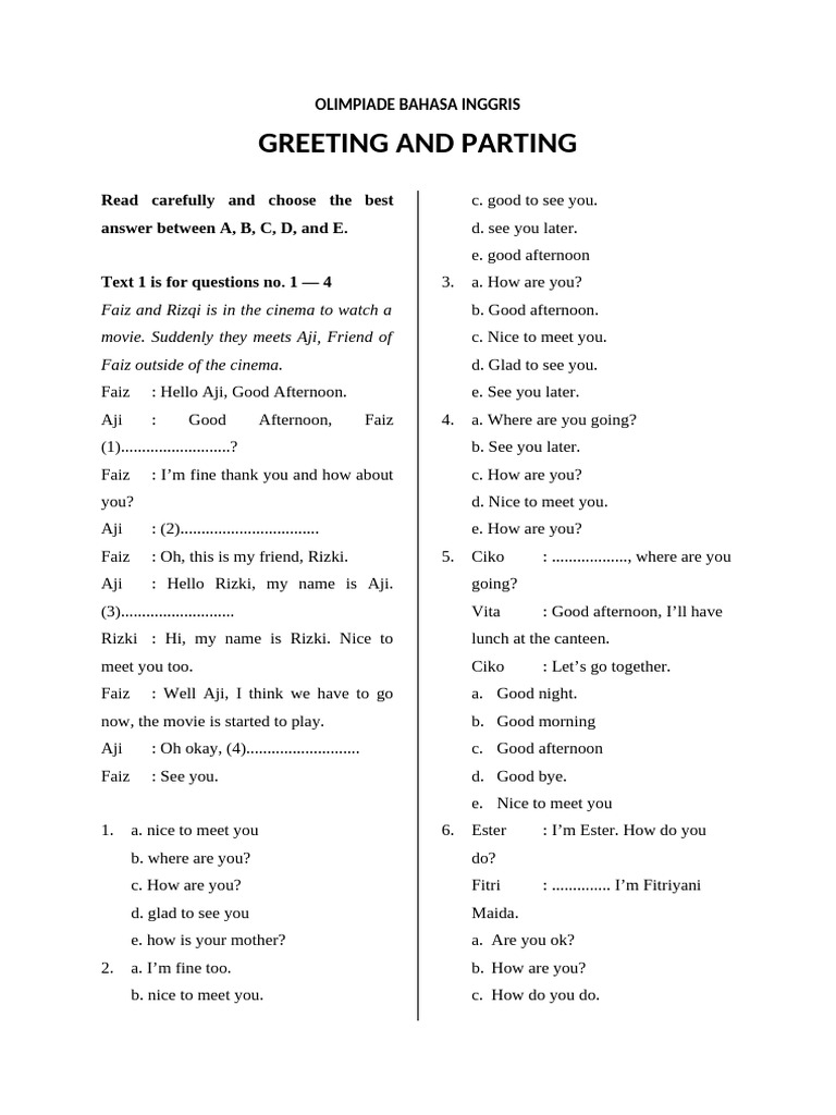 Materi Greeting and Parting | PDF
