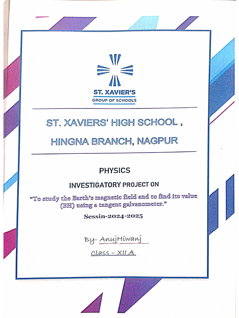 Physics Investigatory Project Front Page | PDF