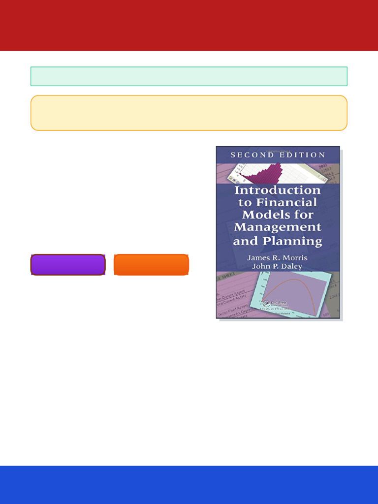 Introduction to Financial Models for Management and Planning Second ...