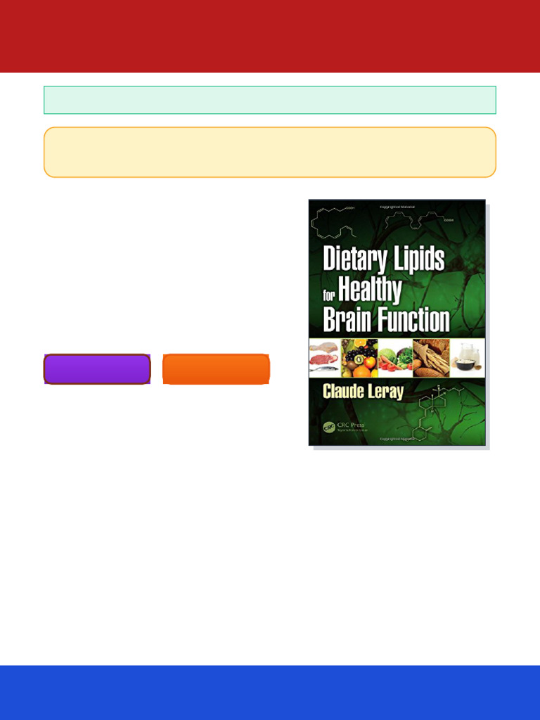 Dietary Lipids for Healthy Brain Function 1st Edition Leray ebook ...