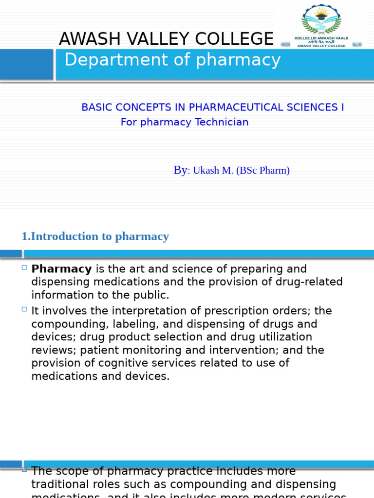 Basic Concepts in Pharmaceutical Sciences I | PDF | Pharmacy | Tablet ...