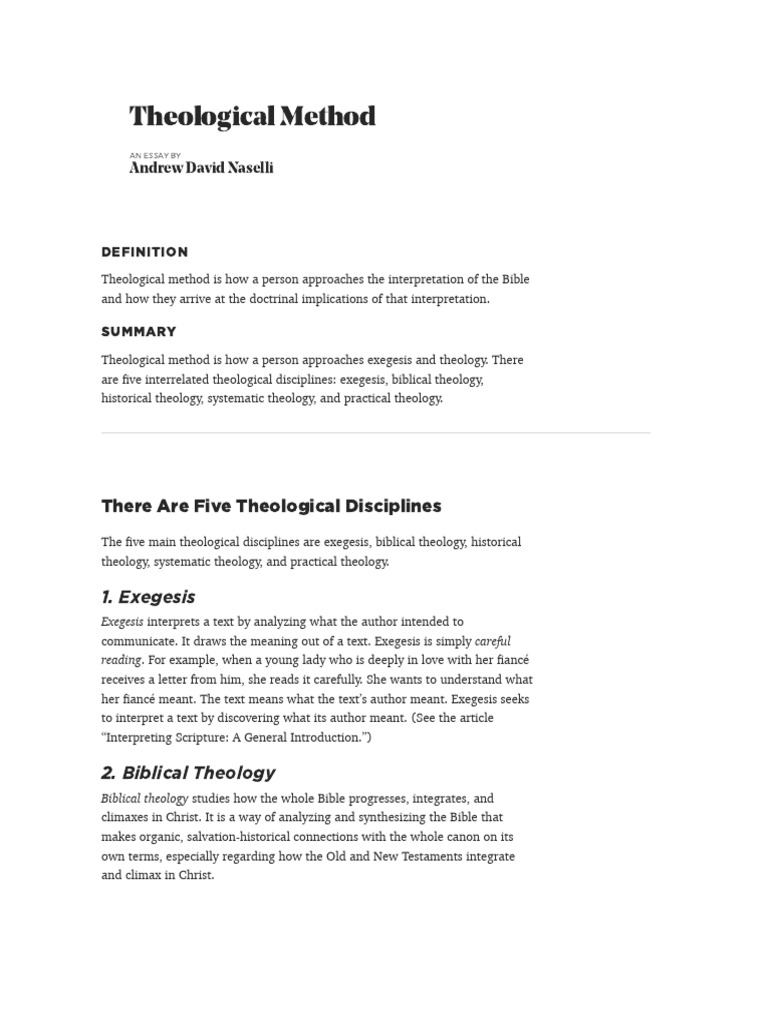 Understanding Theological Method | PDF | Exegesis | Theology