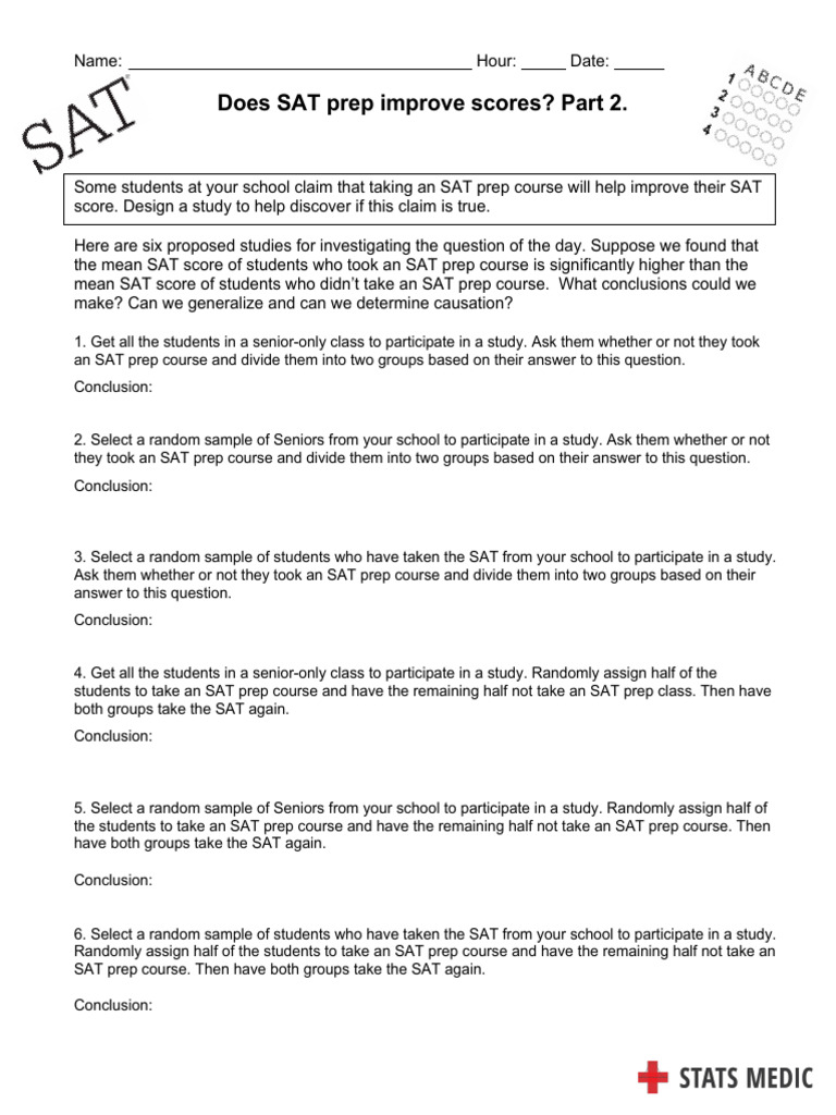 _Stats Medic - Scope of Inference | PDF | Experiment | Sat