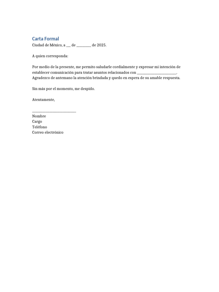 Carta Formal | PDF