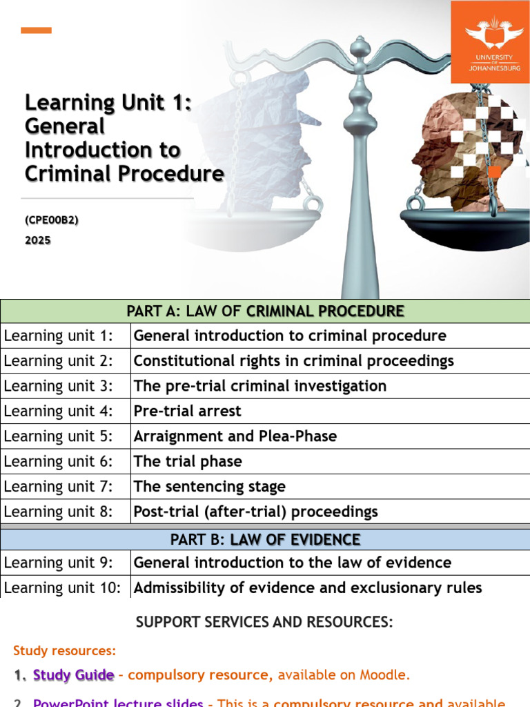 Unit 1. General Intro To Crim Proc 2025. | PDF | Prosecutor | Burden Of Proof (Law)