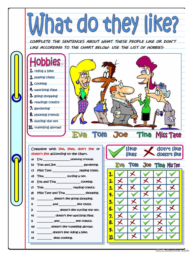 What Do They Like - Hobbies | PDF