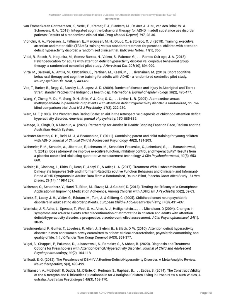 Australian Clinical Practice Guideline For ADHD June 2024 (1) 188 202 6 ...