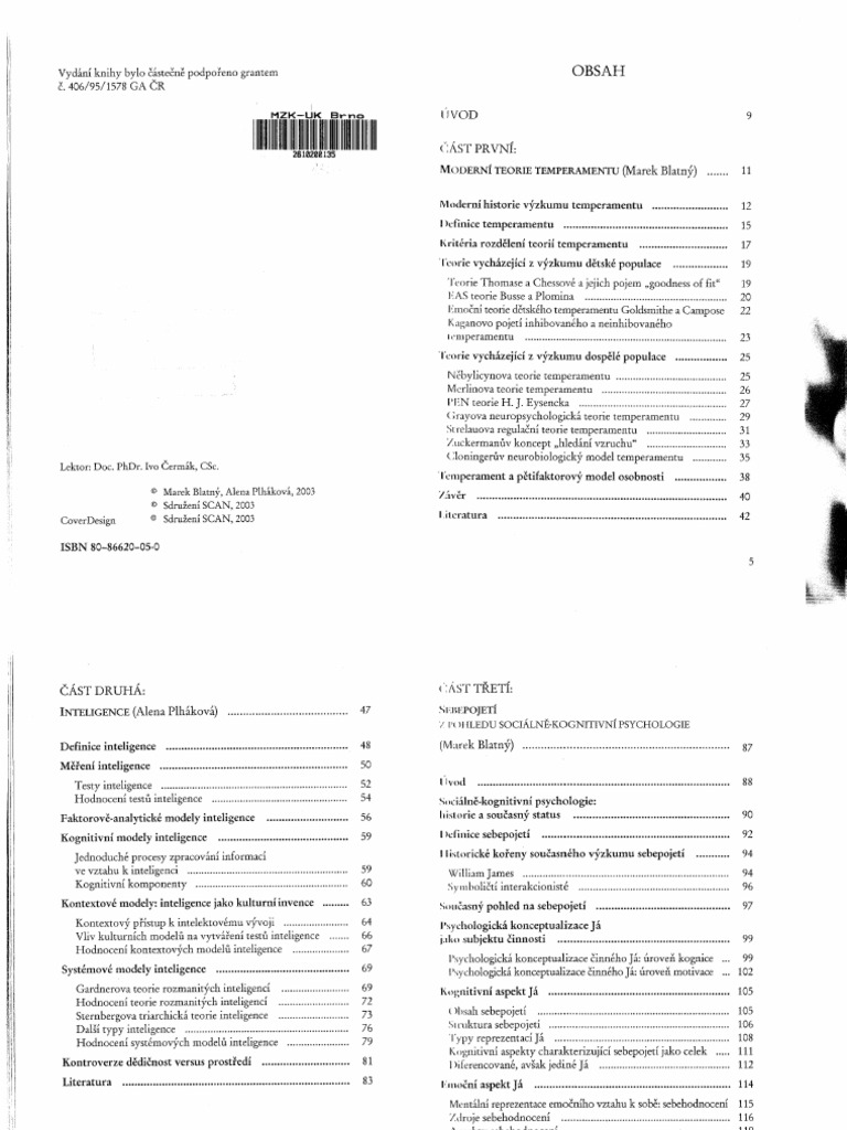 BLATNY M. Psychologie Osobnosti | PDF