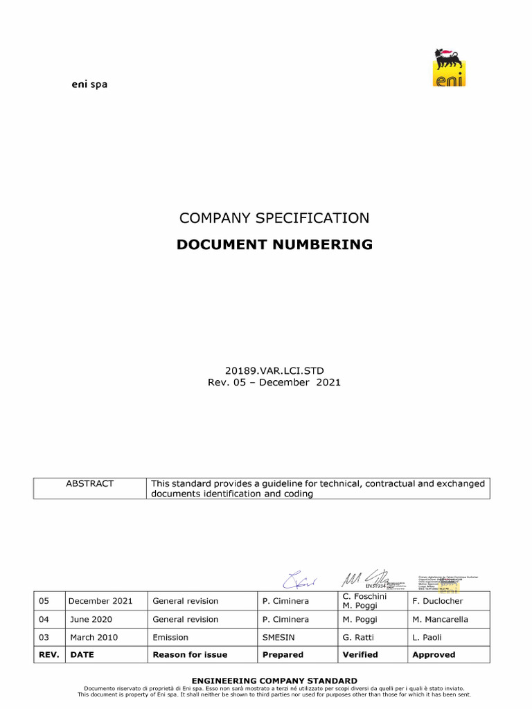 20189E05 - Document Numbering | PDF | Feasibility Study | Specification ...