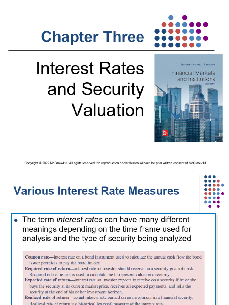 Interest Rates and Security Valuation | PDF | Bonds (Finance) | Present ...