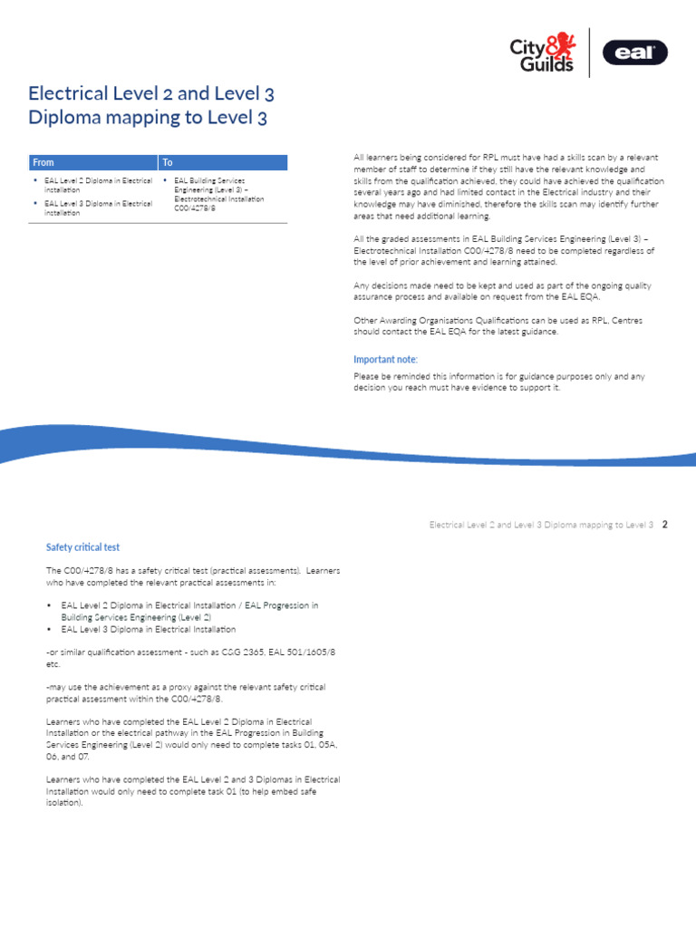 Electrical Level 2 & 3 Diploma RPL Guide | PDF | Electrical Wiring ...