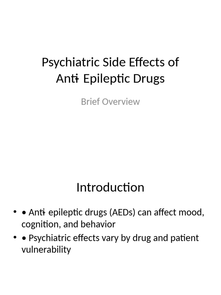 Psychiatric Side Effects of AEDs | PDF