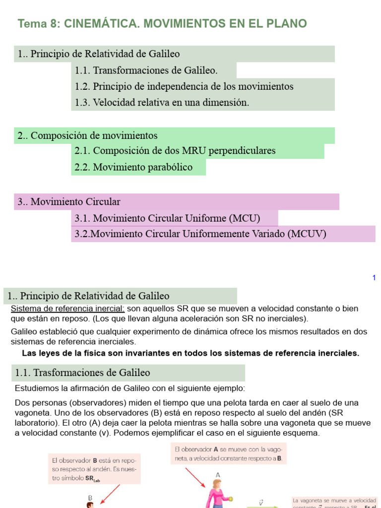 BloqueD - Tema8 - Movimientos en El Plano | PDF | Velocidad | Aceleración
