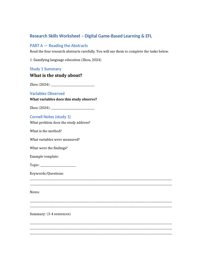 Grade 10 - Literature Based Research - (Practice Worksheet) | PDF ...