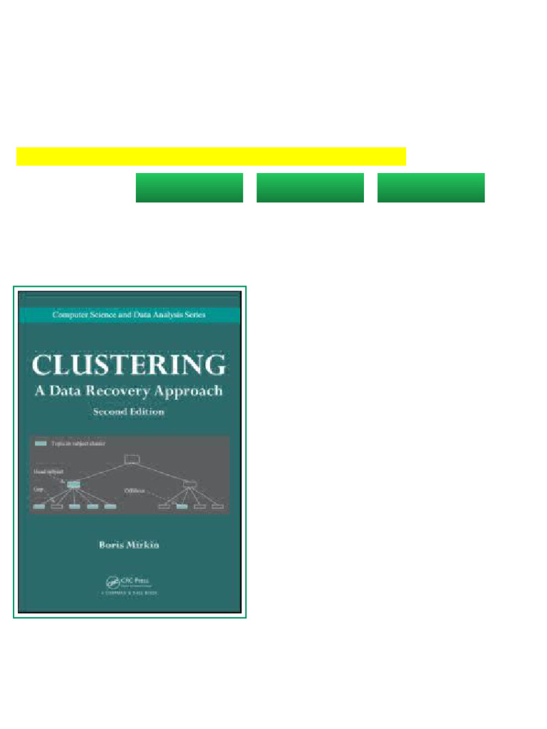 Clustering A Data Recovery Approach Second Edition Boris Mirkin (Author ...