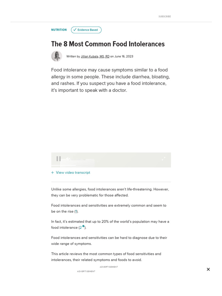 Common Food Intolerances Explained | PDF | Caffeine | Gluten