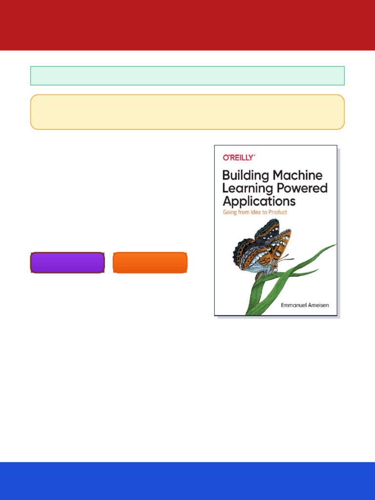 Building Machine Learning Powered Applications Going from Idea to ...