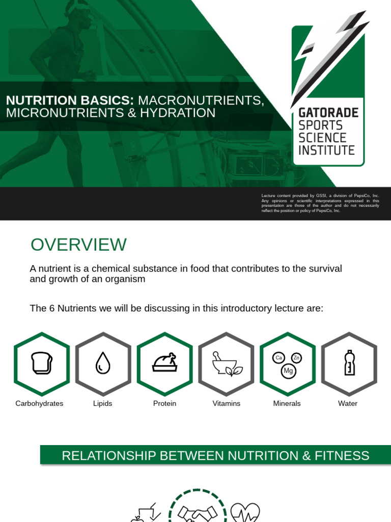 2 Nutrition Basics Macronutrient Micronutrients and Hydration | PDF ...