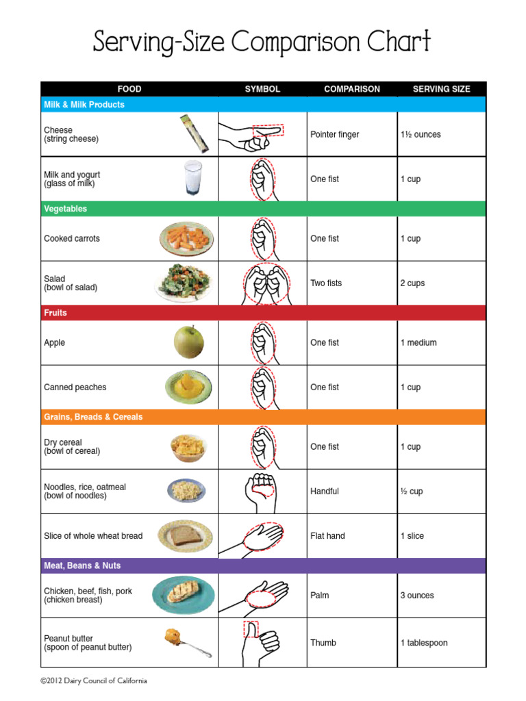 Serving Size Comparison Guide | PDF