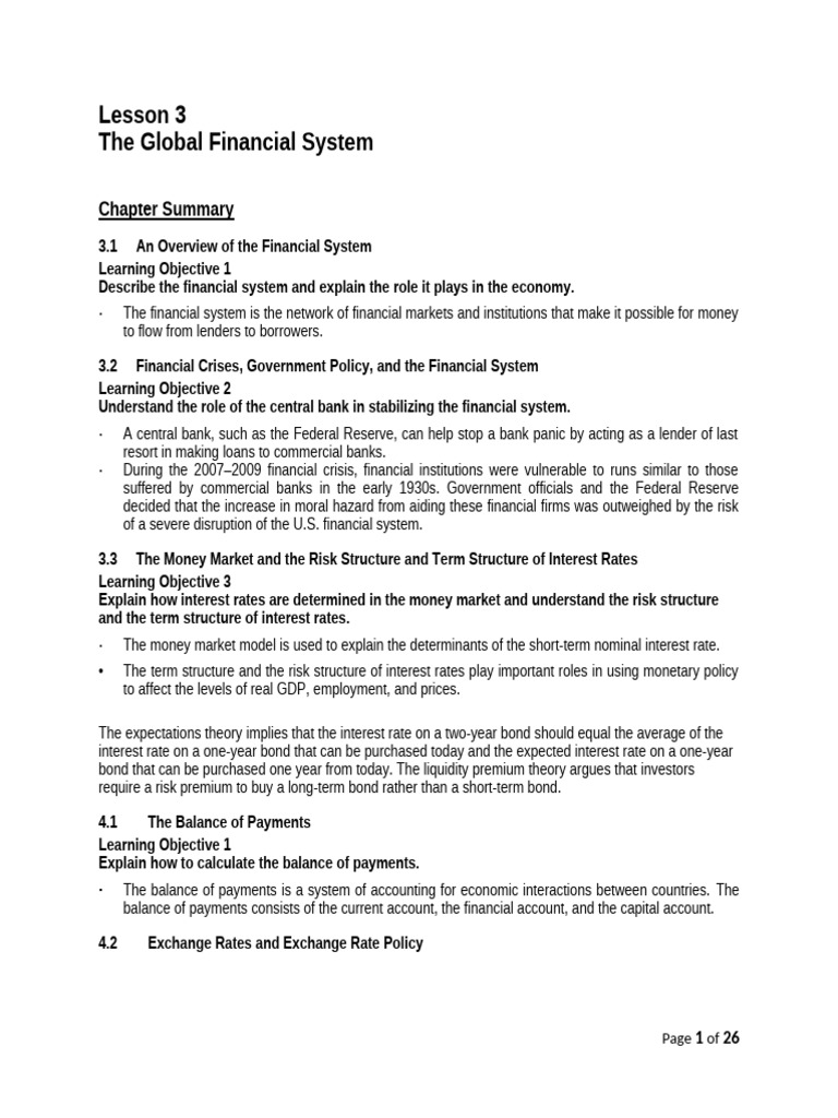 Understanding the Global Financial System | PDF | Exchange Rate | Interest