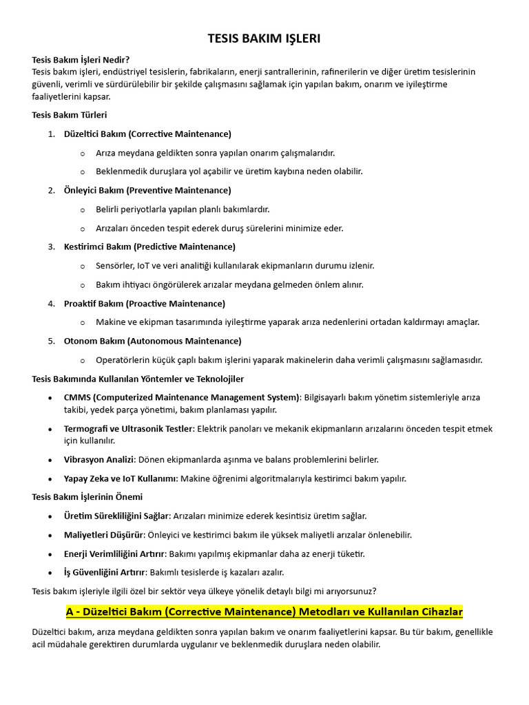Maintenance Summary | PDF
