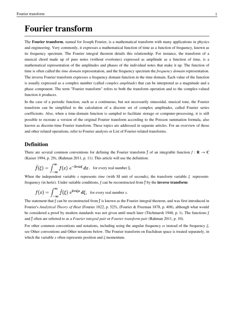 Fourier Transform Collection Pdf Fourier Transform Distribution