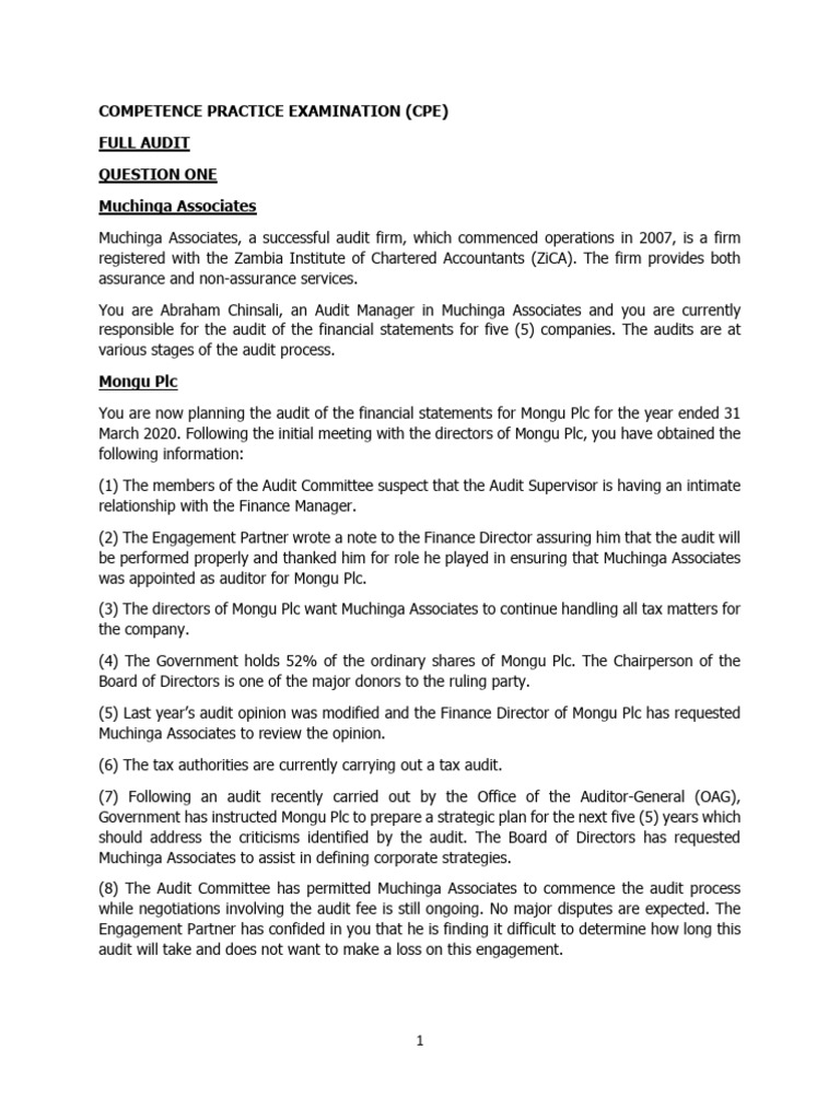 June 2020 Full Audit Questions and Answers | PDF | Auditor's Report | Audit