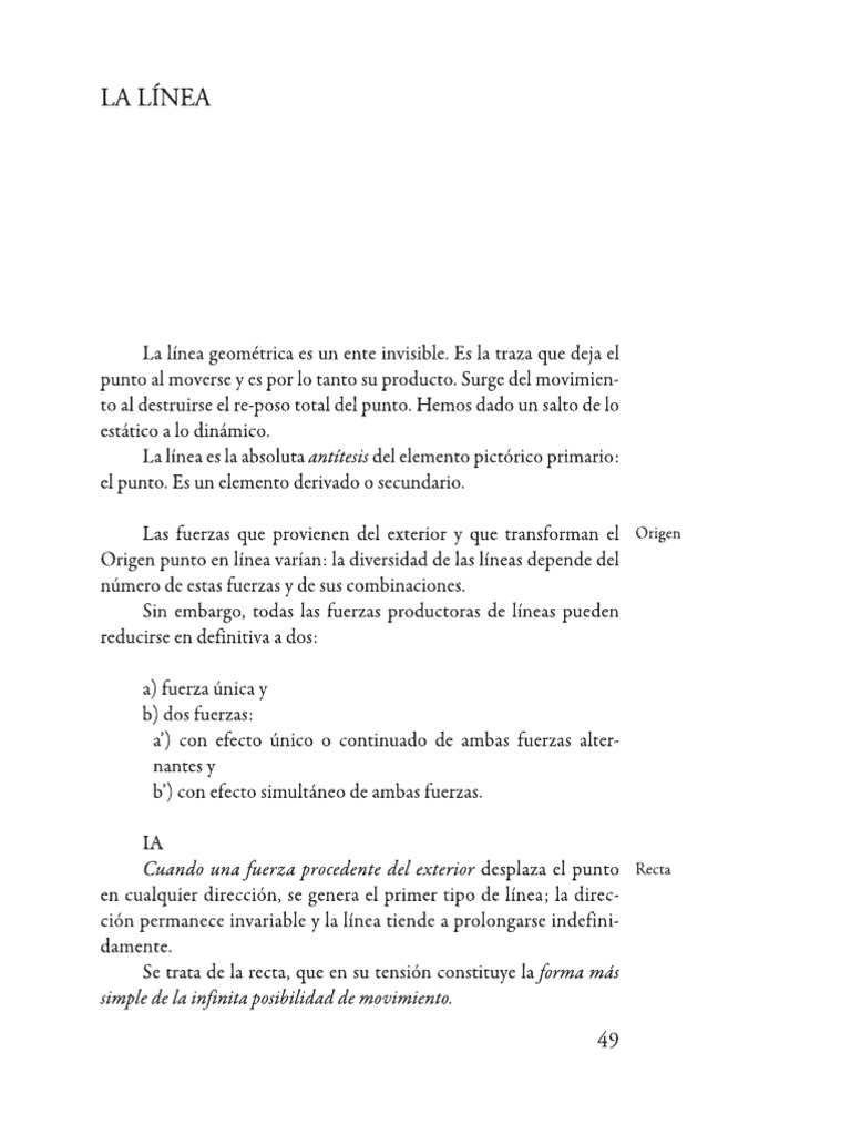 Punto y Linea Sobre El Plano - La Linea Parte1 | PDF